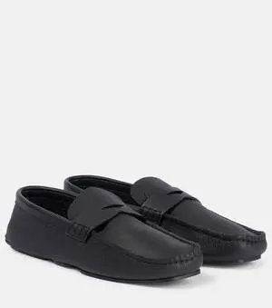 Khaite Billy Leather Penny Loafer - Black
