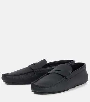 Khaite Billy Leather Penny Loafer - Black