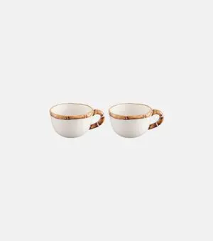 LES-OTTOMANS Bamboo Set Of 2 Cappuccino Cups - Multicoloured
