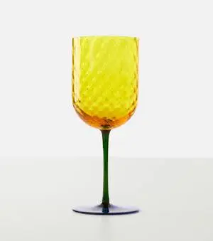 Dolce & Gabbana Murano Glass Red Wine Glass - Yellow
