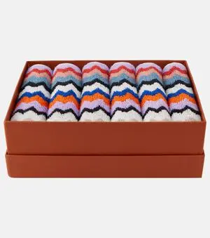Missoni Riverbero Zigzag Set Of 6 Cotton Terry Face Towels - Multicoloured