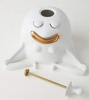 L'Objet Haas Meditator Porcelain Incense Burner - White