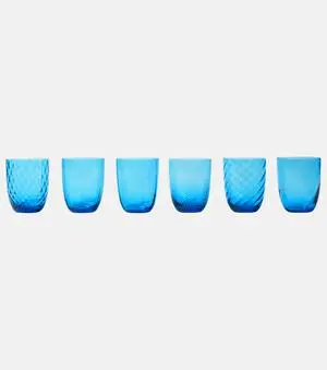 NASONMORETTI Idra Set Of 6 Glasses - Blue