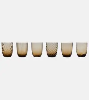 NASONMORETTI Idra Set Of 6 Glasses Brown