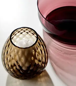 NASONMORETTI Macramé Large Candle Holder - Brown