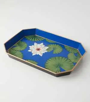 LES-OTTOMANS Flowers Painted Iron Tray