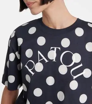 PATOU Logo Polka-dot Cotton Crop Top
