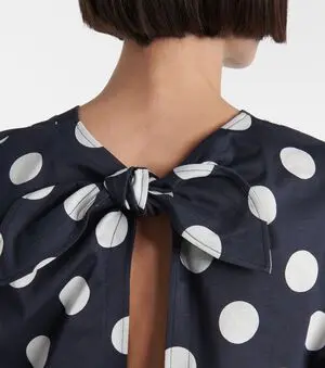PATOU Logo Polka-dot Cotton Crop Top