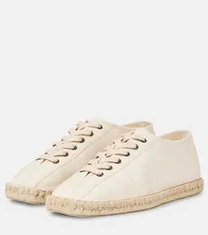 LEMAIRE Linoleum Canvas Lace-up Espadrilles - White