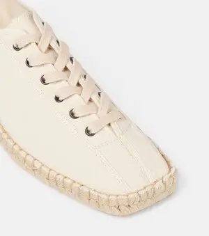 LEMAIRE Linoleum Canvas Lace-up Espadrilles - White