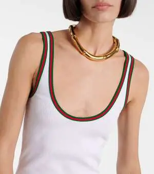 Gucci Ribbed-knit Cotton Tank Top
