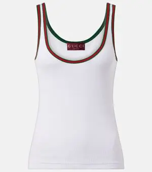 GUCCI Gucci Ribbed-Knit Cotton Tank Top
