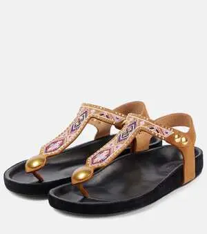 Isabel Marant Étoile Enore Embroidered Suede Sandals