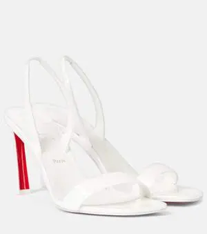 CHRISTIAN LOUBOUTIN Patent Leather Slingback Sandals - Black