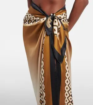 Max Mara Ottico Silk Beach Cover-up