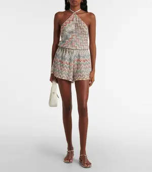 Missoni Zigzag Crochet Halterneck Romper