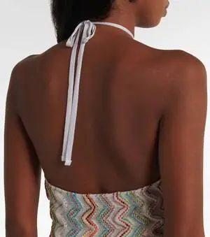 Missoni Zigzag Crochet Halterneck Romper