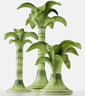 LES-OTTOMANS Palm Large Ceramic Candle Holder