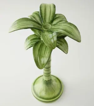 LES-OTTOMANS Palm Large Ceramic Candle Holder