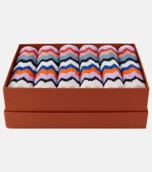 Missoni Riverbero Zigzag Set Of 6 Cotton Terry Face Towels - Multicoloured