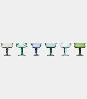 BITOSSI Set Of 6 Champagne Coupe Glasses - Multicoloured