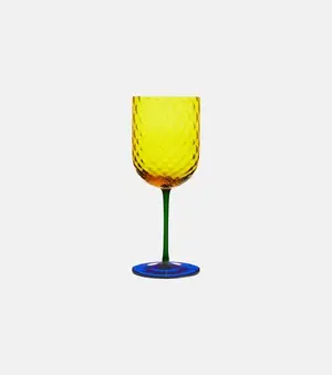 Dolce & Gabbana Murano Glass Red Wine Glass - Yellow
