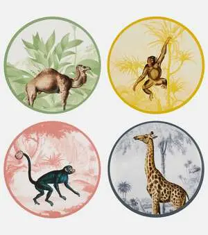 LES-OTTOMANS La Menagerie Ottomane Set Of 4 Placemats - Multicoloured