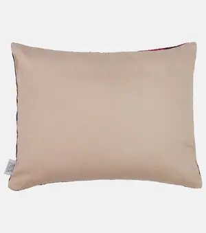 LES-OTTOMANS Patterned Velvet Cushion - Multicoloured