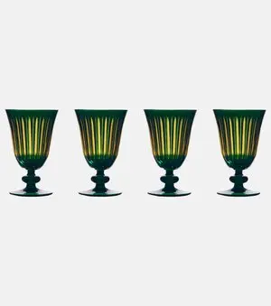 L'Objet Prism Set Of 4 Wine Glasses - Green