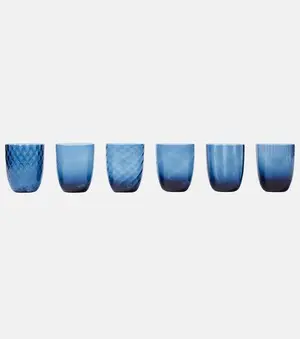 NASONMORETTI Idra Set Of 6 Glasses - Blue