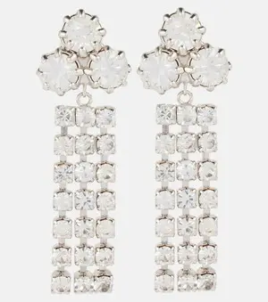JIL SANDER Crystal-embellished Dangle Earrings - Silver