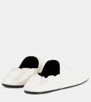Khaite Banks Leather Slip-ons - White