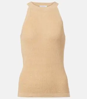 Max Mara Lolly Linen And Silk-blend Top