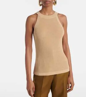 Max Mara Lolly Linen And Silk-blend Top