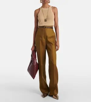 Max Mara Lolly Linen And Silk-blend Top