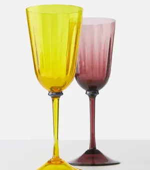 La DoubleJ Rainbow Set Of 8 Wine Glasses - Multicoloured