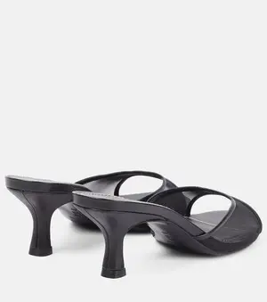 Staud Brigitte 55 Leather-trimmed Mules