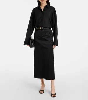 Staud Brigitte 55 Leather-trimmed Mules
