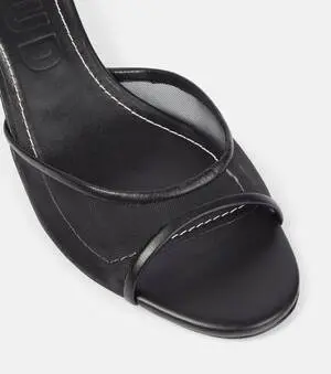 Staud Brigitte 55 Leather-trimmed Mules