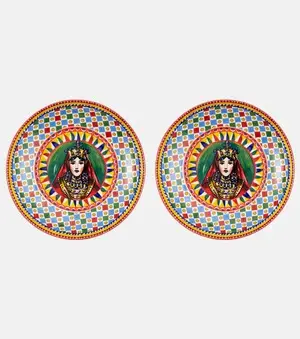 Dolce & Gabbana Carretto Siciliano Set Of 2 Soup Plates - Multicoloured
