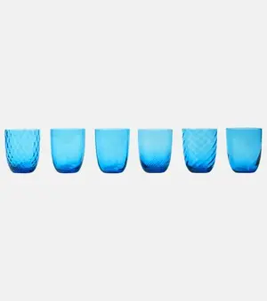 NASONMORETTI Idra Set Of 6 Glasses - Blue