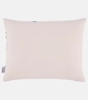 LES-OTTOMANS Checked Silk Velvet Cushion