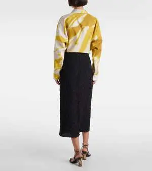 Dries Van Noten Gathered Midi Skirt