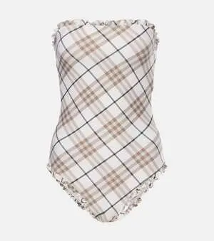 Burberry Check One Piece Swimsuit - Multicoloured