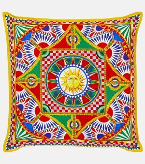 Dolce & Gabbana Medium Printed Canvas Cushion - Multicoloured