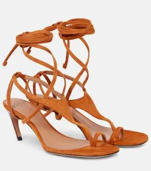 Attico Nova 65 Suede Sandals - Orange