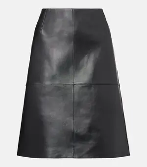 TOTEME Paneled Leather Midi Skirt