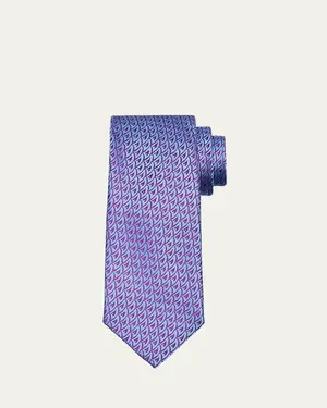Charvet Charvet Sailboat Woven Silk Tie 18-pur
