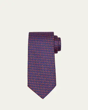 Charvet Charvet Sailboat Woven Silk Tie 2-org