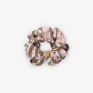 Burberry Check Silk Twill Scrunchie Bow Pink